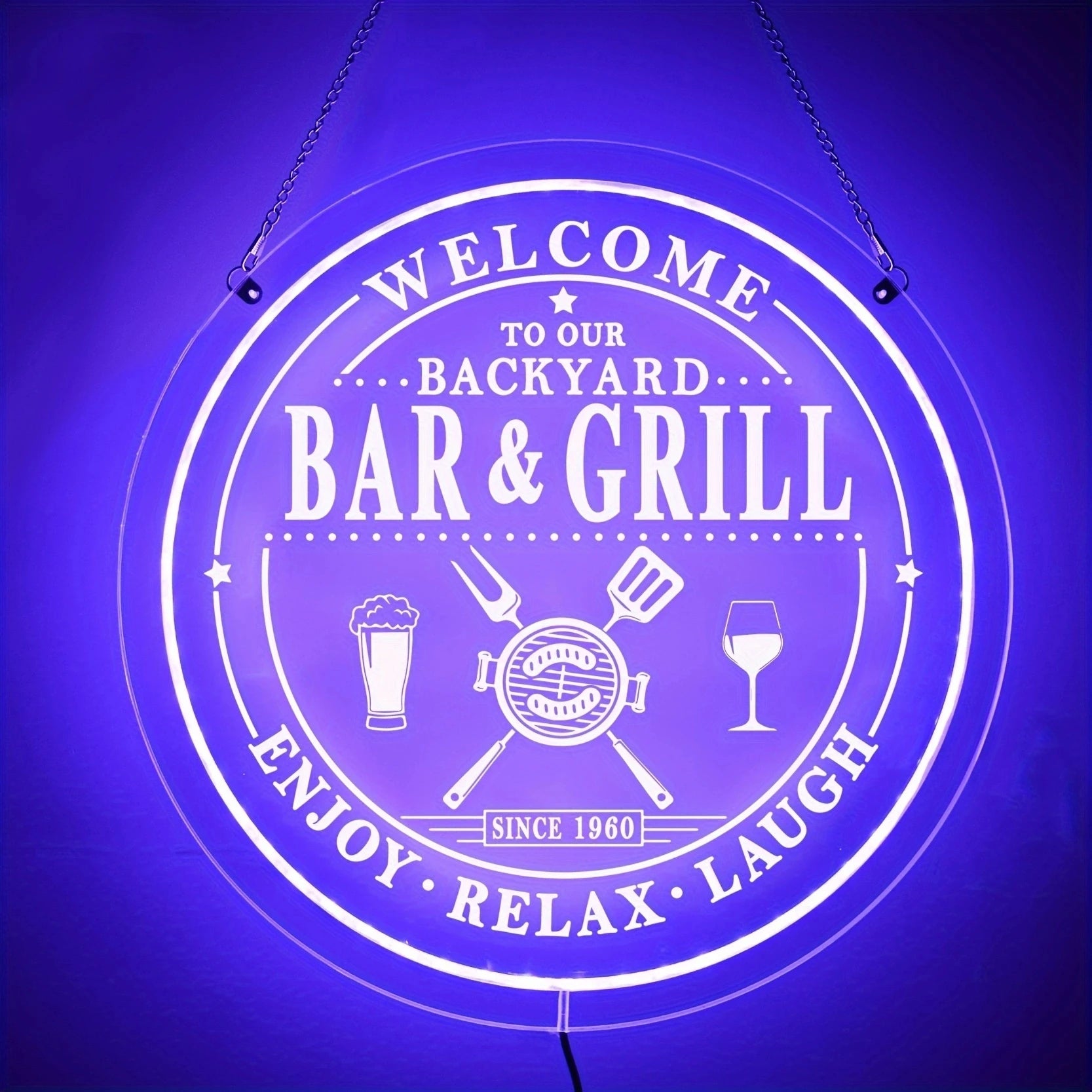 Personalized LED Color Changing Acrylic Bar & Grill Sign – The Beer Lodge