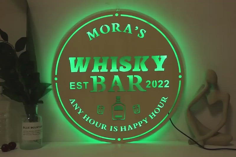 Personalized LED Color Changing Cocktail Bar Sign – The Beer Lodge